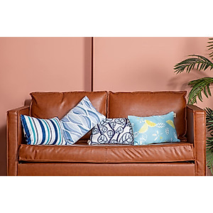 vmgreen Patio Lounge Head Support Pillow & Cushion,Small Waterproof Throw Pillow with Insert & Adjustable Elastic Stripe for Outdoor Furniture Recliner Chair, Sofa Lumbar,Neck Attachment,2Pack