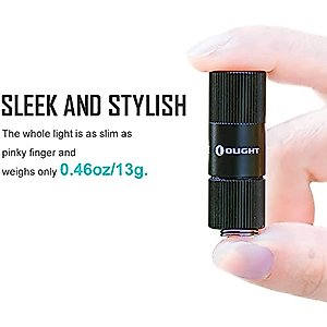 OLIGHT i1R 2 EOS 150 Lumens Tiny Rechargeable Keychain Flashlight EDC Mini LED Keyring Light with Built-in Battery for Camping Hiking Dog Walking etc (Black)