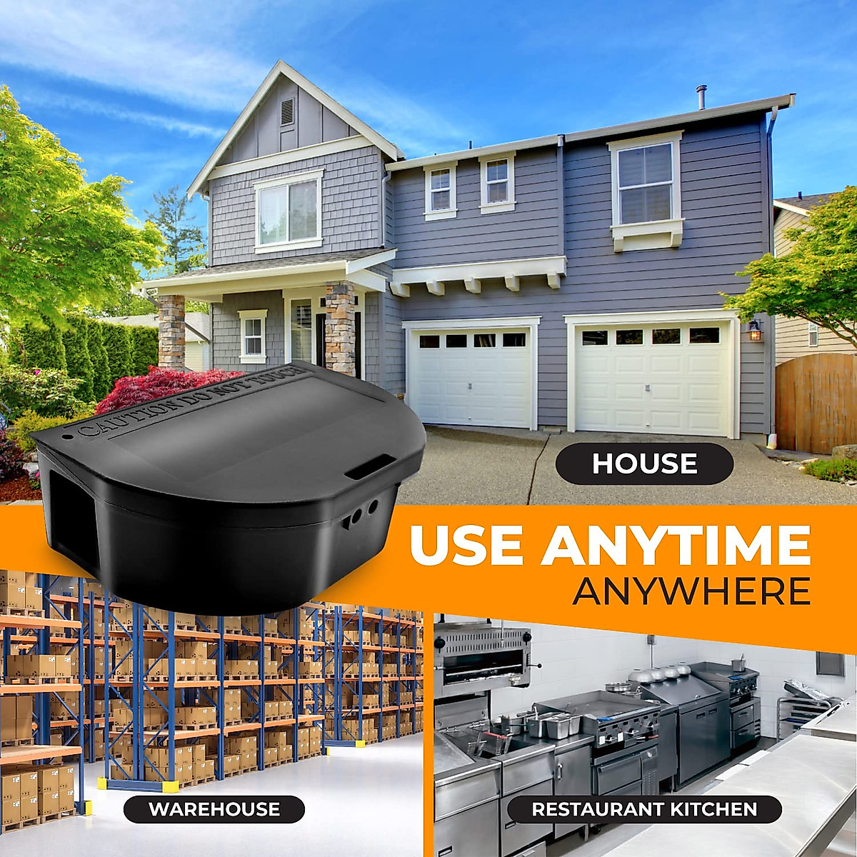 16 Pack - Mouse Bait Stations – Mice, Moles or Small Rodent Traps – Reusable Indoor Rodent Control Bait Box