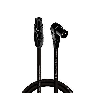 Balanced XLR Cable Female to Right Angle XLR Male - 10 Feet Black - Pro 3-Pin Microphone Connector for Powered Speakers, Audio Interface or Mixer for Live Performance & Recording