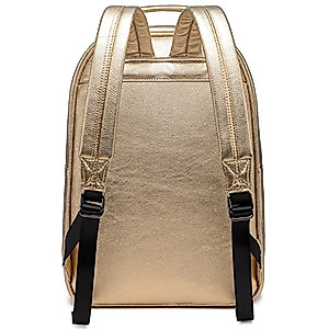 kiisy 3D Lion Head Backpack Bookbag,Designer Travel Laptop Backpack,PU Leather Water Resistant College School Computer Bag (Gold)