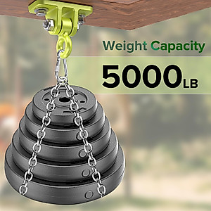 Heavy Duty Swing Hangers - 5000 lbs Capacity, Swing Set Brackets Silent Rotation, Easy Installation for Swings, Yoga Straps, Punching Bags, Hammocks & More - Indoor/Outdoor Use - 4 Pack