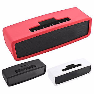 Lorchwise Protective Cover - Portable Shockproof Anti-Fall Silicone Case - for Bose Mini 1/2 Bluetooth Audio (Black, red, White)