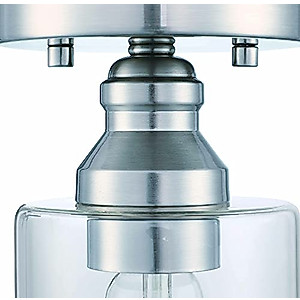 WISBEAM Semi Flush Mount Ceiling Light Fixture, E26 Medium Base, Metal Housing with Clear Glass, ETL Rated, Bulbs NOT Included, 1-Pack