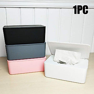 Wipes Dispenser, Baby Wipes Case, Dustproof Moisture-Keeping with Lid, Storage Case Tissues Box Non-Slip Wipe Container with Sealing Design for Home Office(Black)