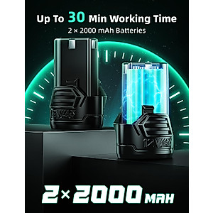 KIMO 18 Gauge Cordless Brad Nailer Battery Powered w/2X2.0 Batteries & Charger, 5000pcs Nails, 2 Modes with Single & Contact Firing