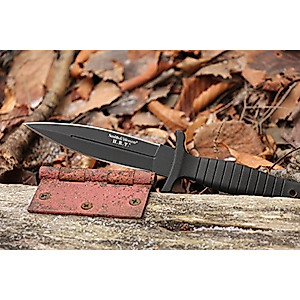 Smith & Wesson SWHRT9B 9in High Carbon S.S. Fixed Blade Knife with 4.7in Dual Edge Blade and TPE Handle for Outdoor, Tactical, Survival,EDC, Multi