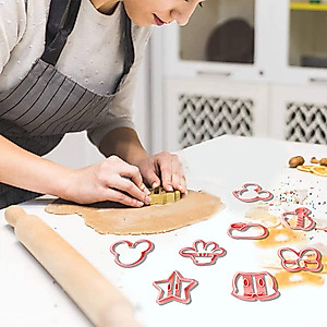 8 pcs Mouse Cookie Stamp, Cartoon Stamped Embossed Cookie Cutter Molds, Children's Baking Set, for Cookie Baking Supplies, Kids Birthday Party