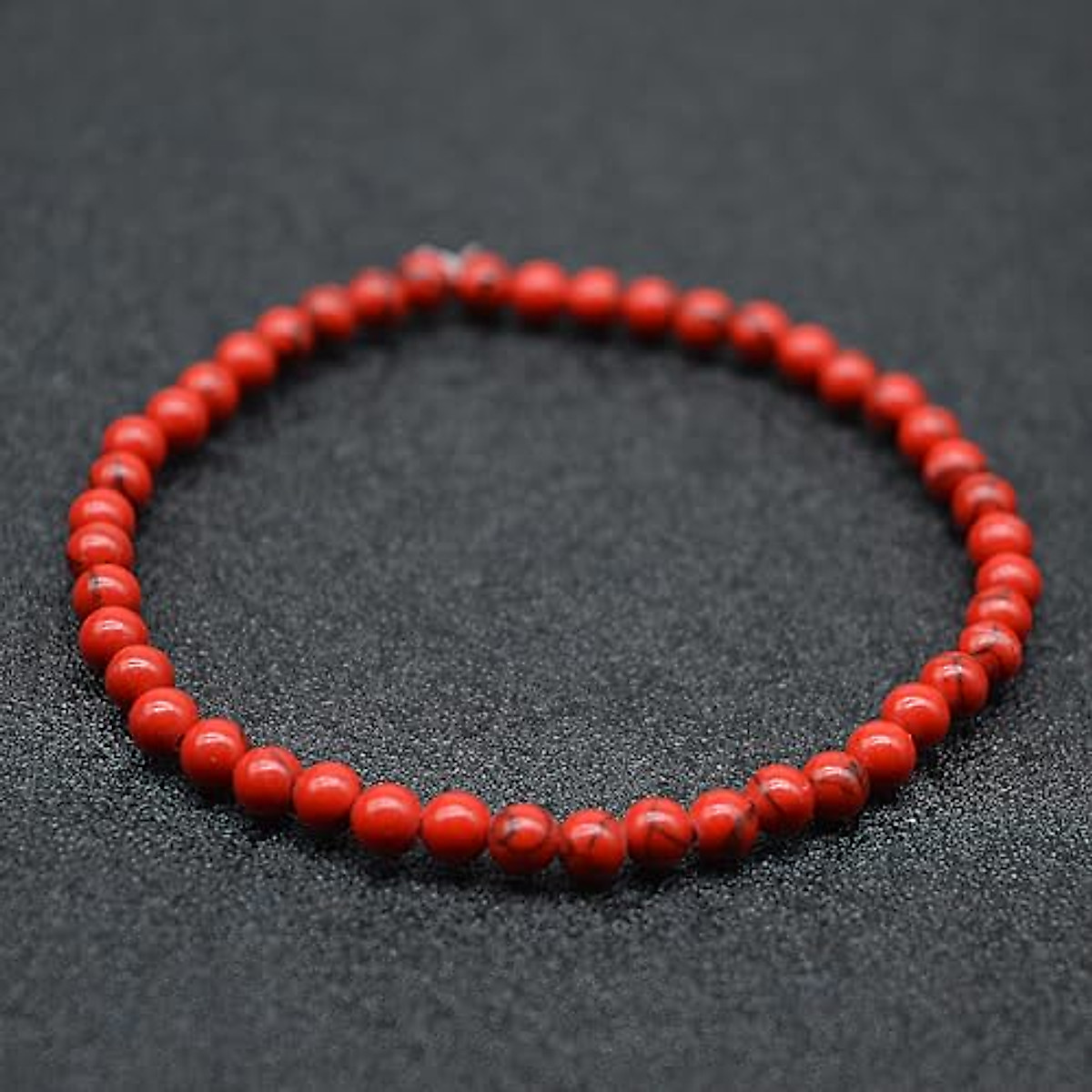 KIKILA 4mm Mini Gemstone Energy Bracelets Crushed Stone Beaded Bracelet Natural Stone Charm Beaded Small Couples Bracelets for Women