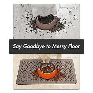 MontVoo-Absorbent Pet Feeding Mat-No Stains Quick Dry Dog Mat for Food and Water Bowl-Rubber Backing Dog Food Mat Dog Water Dispenser Mat-Dog Accessories Pet Supplies-Dog Water Bowl for Messy Drinkers