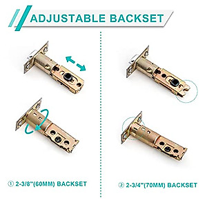 GUA OYH Double Door Handleset for Entryway Satin Nickel Front Door Handle Keyed Dummy Door Lock Set with Handle Lever for Front Door or Office Door, Satin Nickel (for Double Door) (L361516-S-S117)