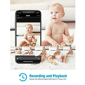 Ebitcam Pet Camera,1080P Mini Baby Monitor with Camera and Audio,Night Vision, 2-Way Audio,Motion Alarm for Home Security Camera,Watch Live Streaming Video Anywhere,Cloud Storage,Work with 2.4G WiFi