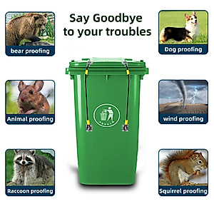 Suohanfei 2 Pcs Trash Can Lock for Animals, Raccoon Bear Proof Trash Can Lid Locks, Universal Outdoor Garbage Can Lock（Black）