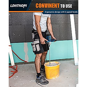 LDHTHOPI Cement Mixer, 2300W Electric Paint Mixer, Portable Mortar Mixer with 6 Adjustable Speed, 110V Handheld Mud Mixer for Mixing Mud, Cement, Mortar, Paint, Fodder