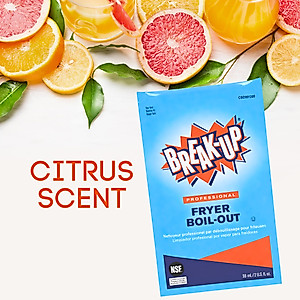 Diversey CBD991209 Break-Up Professional Fryer Boil-Out, Food Grade Degreaser & Cleans Deep Fryers, Kettles, Grates & More, Citrus Scent, Concentrate Liquid, 2-Ounce Packet