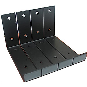 4 Pack - 5.5"L x 4"H x 1.5"W 5mm Thick Black Hook Brackets, Hook Iron Shelf Brackets, J Bracket, Metal Shelf Bracket, Industrial Shelf Bracket, Modern Shelf Bracket Shelf Supports with Screws