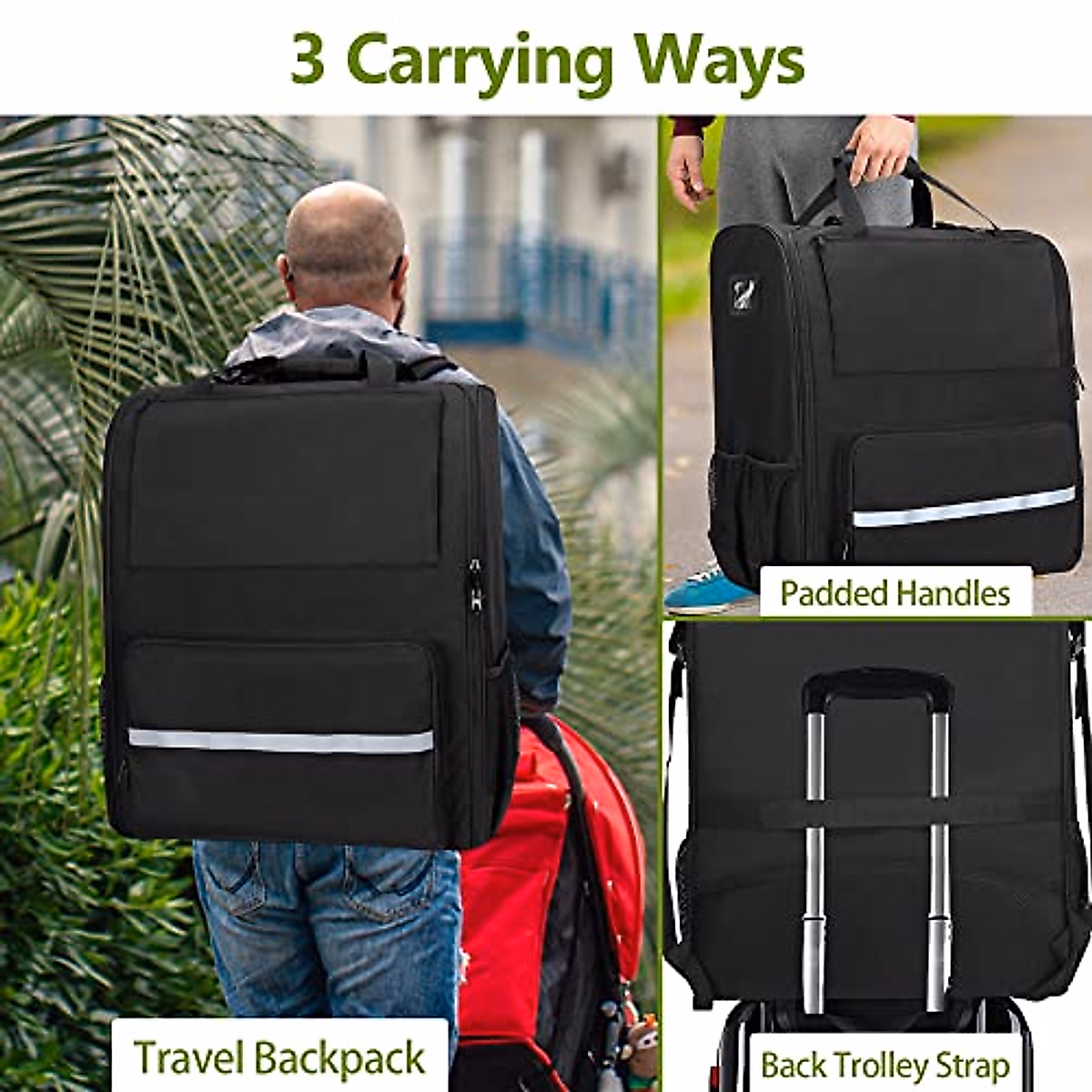 HODRANT Large Stroller Carry Bag Compatible with UPPAbaby MINU V2 and MINU, Stroller Travel Backpack for Stroller Accessories Storage, Stroller Gate Check Bag for Airplane Travel Essentials, Bag Only