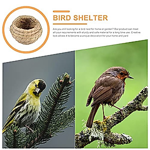 YARNOW 12 pcs Cage Hideaway Provides Dove Hand-Woven Parrot Sparrow Grass Nesting Cold Hand House Roosting Hut Nest Finch Breeding Weather Lovebird Bed Woven Resting Color Shelter Birds