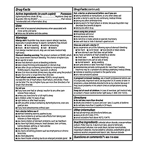 Amazon Basic Care Ibuprofen PM, Ibuprofen and Diphenhydramine Citrate Tablets, 200 mg/38 mg, Pain Reliever (NSAID)/Nighttime Sleep-Aid, 120 Count