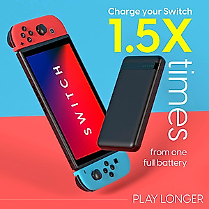 TalkWorks Power Bank Compatible with Nintendo Switch - Portable Charger Power Battery Pack with USB Ports & LED Battery Indicator - Easy-to-Carry External Battery Supply w/ 3-Foot USB-C Cable