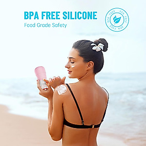 Travel Bottles for Toiletries, Minimalism Collapsible Tsa Approved 3oz Portable Travel Bottles, Silicone Squeezable Leak Proof Travel Size Containers, Travel Essentials with Clear Bag (4Pack)