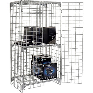 Global Industrial Wire Mesh Security Cage, 36 x 24 x 72