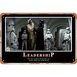 Darth Vader "Leadership" Poster Vintage Metal Tin Sign 12X8 Inch Poster Cafe Bar Office Vintage Metal Sign Art Wall Decoration