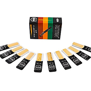 Pimoys 10 Pack Clarinet Reeds, Strength 3, with Individual Portable Case