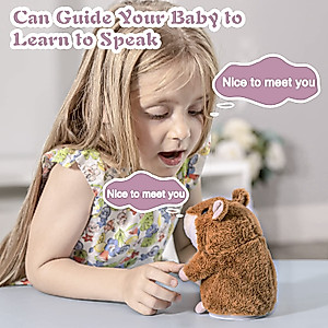 Homily Talking Hamster, Repeats What You Say Plush Animal Toy Electronic Hamster Mouse for Boys, Girls & Baby Gift