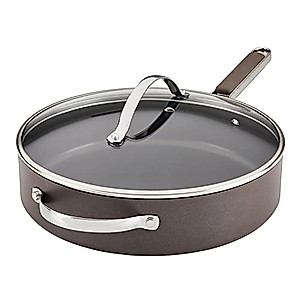 Ayesha Curry Kitchenware Professional Hard Anodized Nonstick Cookware Pots and Pans Set, 10 Piece, Charcoal