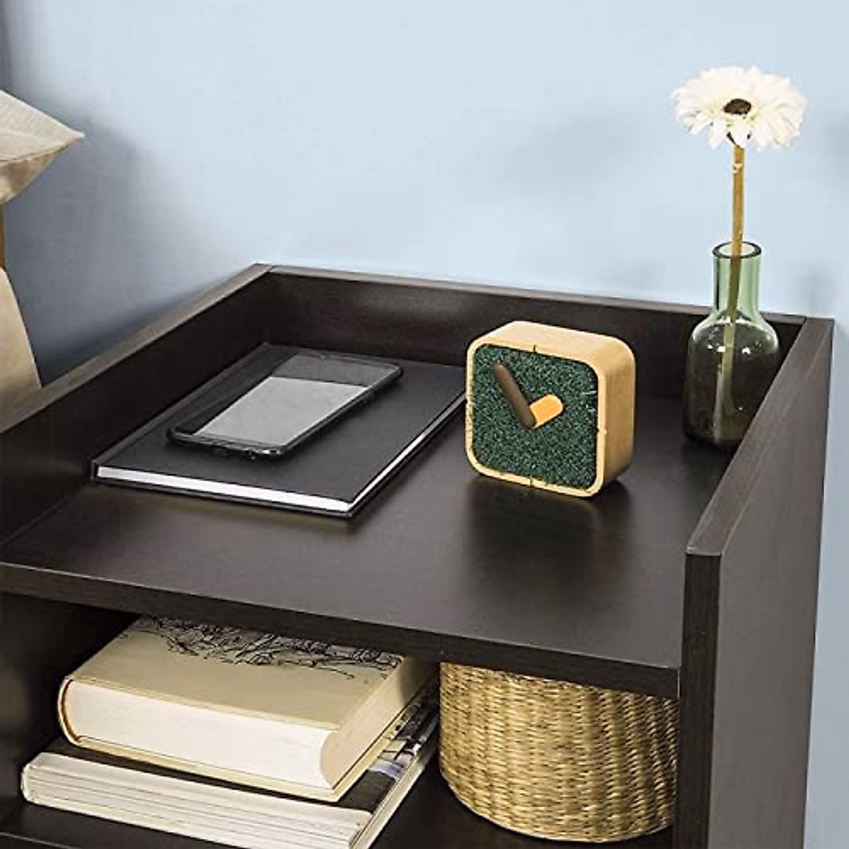 HIGOH Bedside Table Wooden Solid Bedside Cupboard Book Shelf Modern Bedside Cabinet Living Room Bedroom Furniture Nightstands Makeup Dresser HWC (Color : 01)
