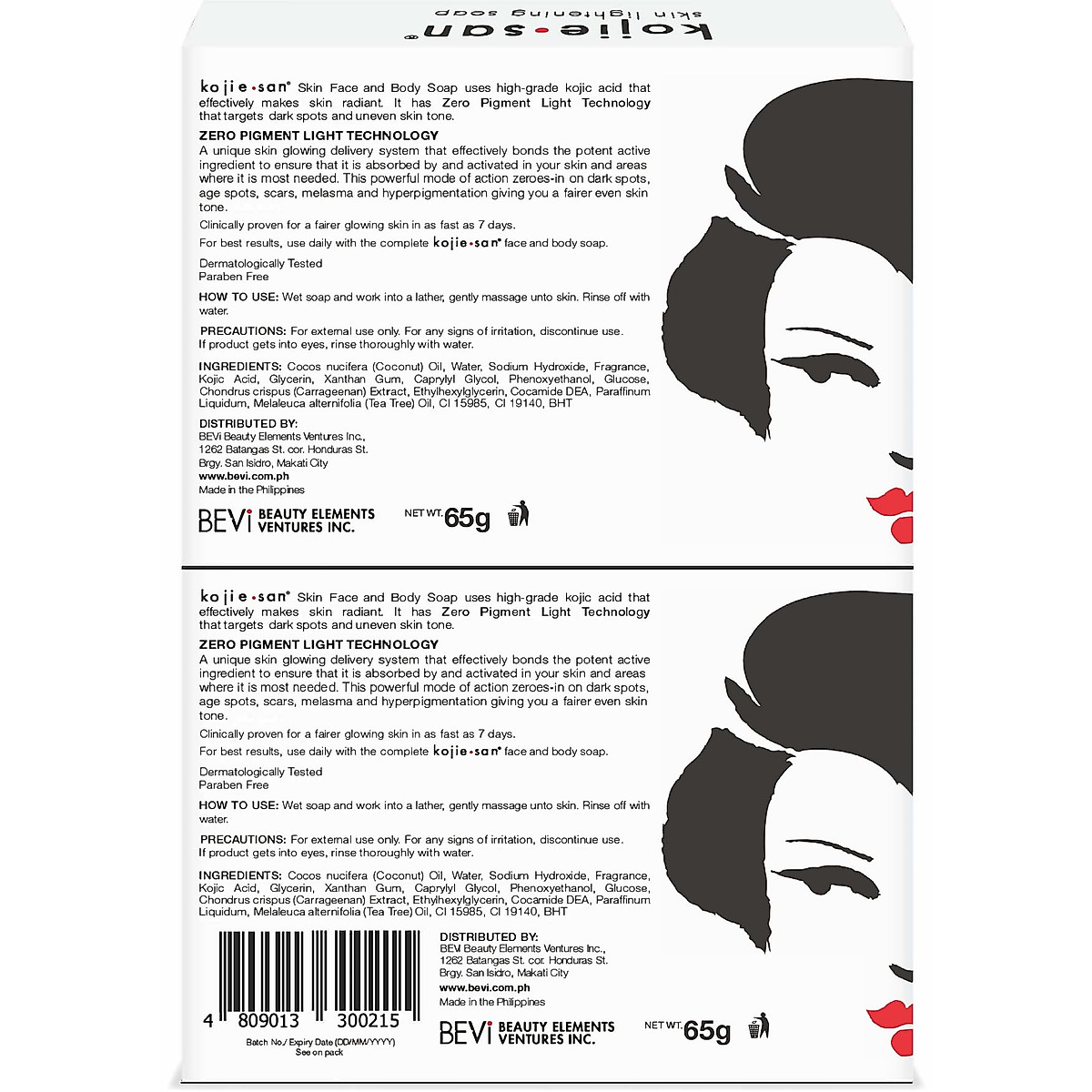 Kojie San Skin and Body Soap 2 Piece Set – Original Kojic Acid, Dark Spot Remover Soap Bar with Coconut & Tea Tree Oil – 65g x 2 Bars & 30g Face Cream