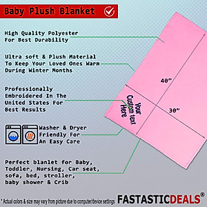 Nursery Bedding Baby Blankets for Boys & Girls Custom Personalized Text NamePolyester Soft & Plush Receiving Swaddle Blanket Pink 40x30 Inches
