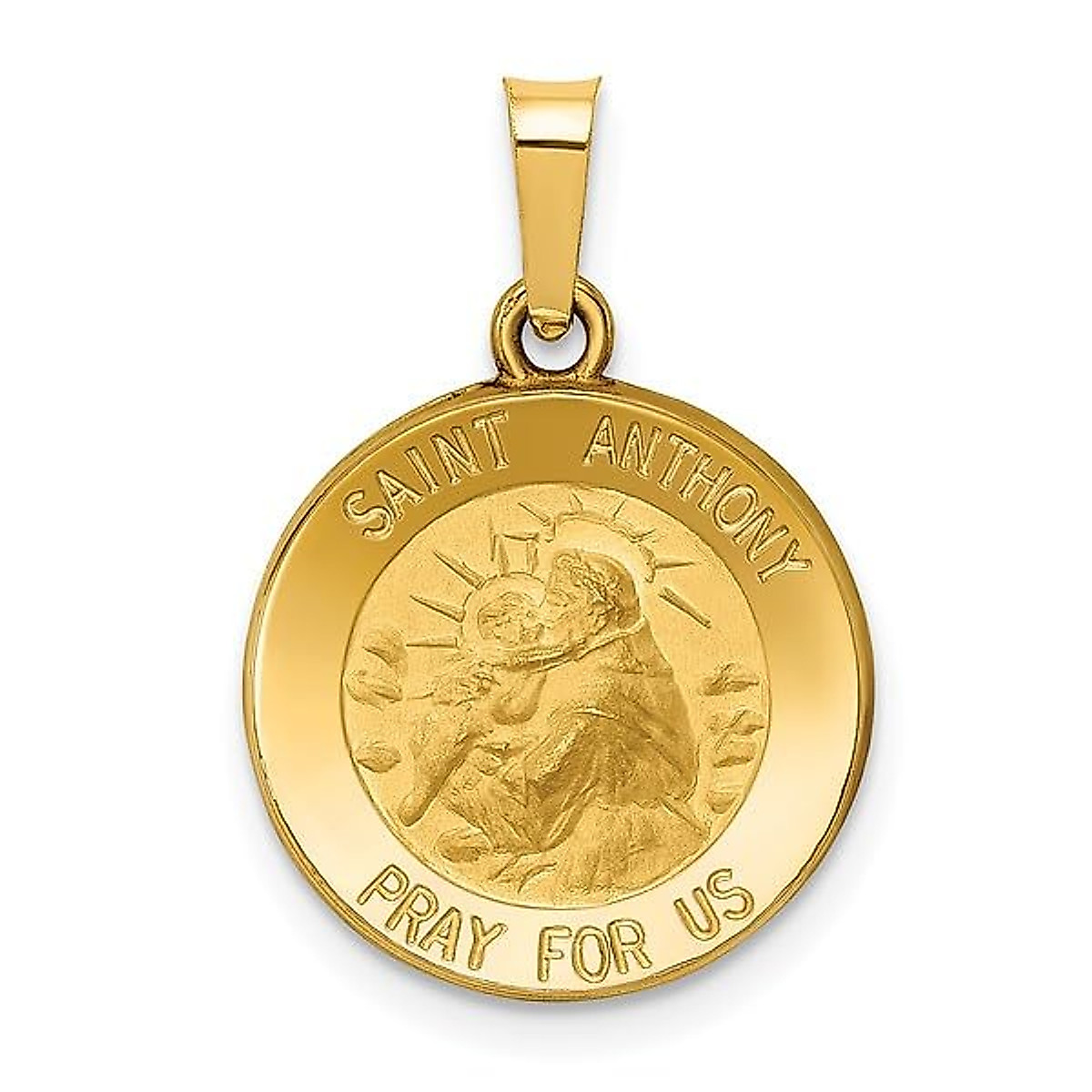 IceCarats 14K Yellow Gold Saint Anthony Medal Necklace Charm Pendant Only