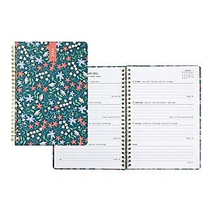 Letts Spring Valley Weekly/Monthly Planner, 12 Months, January to December, 2024, Wiro Binding, A5 Size, 8.25" x 5.875", Multilingual, Green (C082376-24)