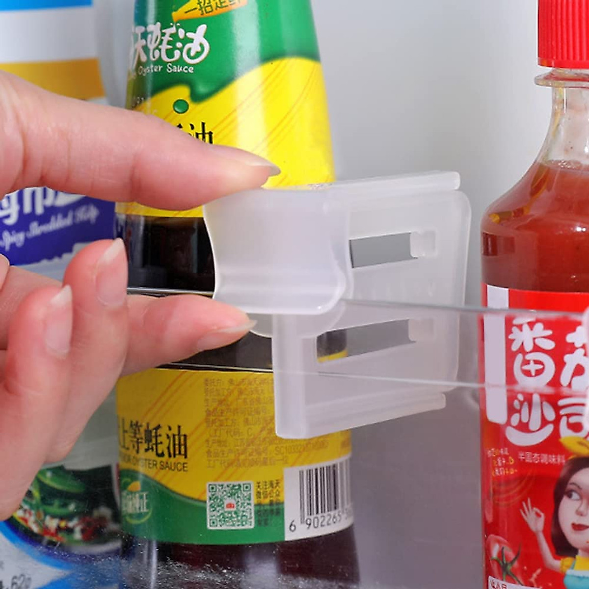 Wsrcxx Adjustable Snap-in Fridge Space Allocator Refrigerator Splitter Refrigerator Dividers Refrigerator Side Door Separator Fridge Space Allocators for Home Kitchen Supplies