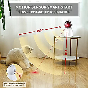 Valonii Rechargeable Motion Activated Cat Laser Toy Automatic,Interactive Cat Toys for Indoor Kitten/Dogs/Puppy,Fast and Slow Mode,1200 mAh Battery,Adjustable Circling Ranges (Fixed)