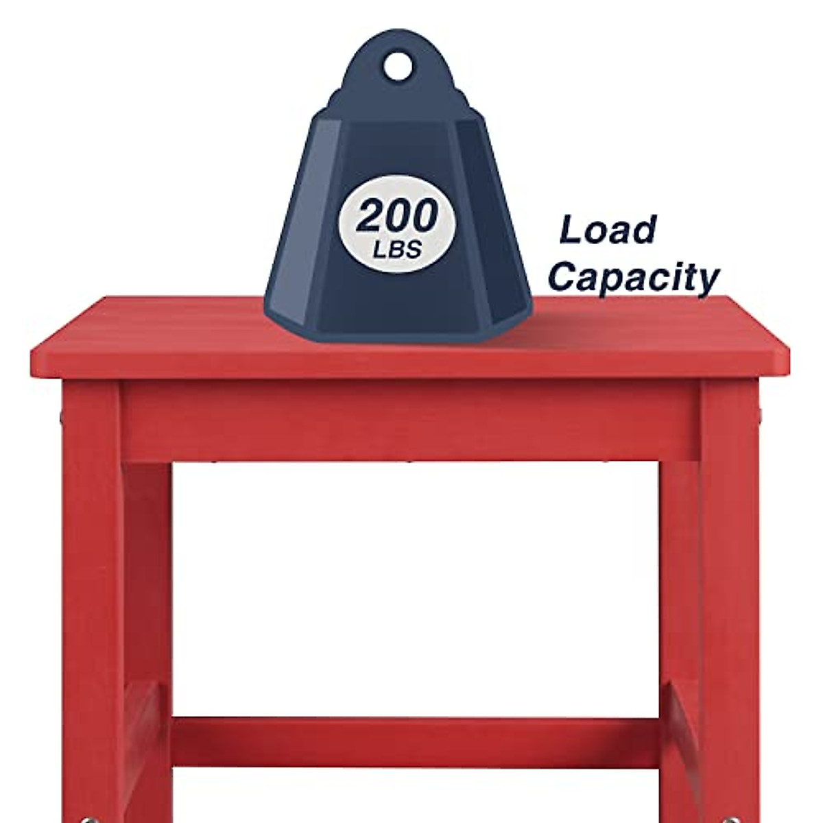 Psilvam Oversized Outdoor Side Table, 19.68" Poly Lumber Adirondack Side Table, Weather Resistant Patio Side Table for Poolside, Garden and Front Porch (Red)