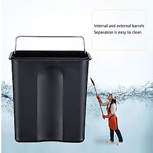 LUAN Trash Can Square Stainless Steel Kitchen Office Living Room Trash can,Foot Pedal Trash bin Removable Liner Plastic Waste bin, 5L/10L Waste Bin (Color : White-2, Size : 5L)