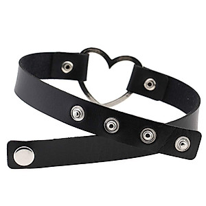 YA-LIDS Choker Collar for Women Girls, Adjustable Rock Punk Choker Collar Necklace (Black+Pink)