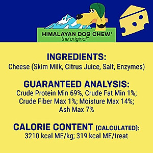 Himalayan Dog Chew Original Yak Cheese Dog Chews, 100% Natural, Long Lasting, Gluten Free, Healthy & Safe Dog Treats, Lactose & Grain Free, Protein Rich, Mixed Sizes, Dogs 65 Lbs & Smaller