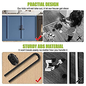 6-Pack Safety Cabinet Locks for babies, Child safety cabinet locks, baby Proof Cabinet latches, Adjustable U-Shaped Sliding Child locks for Closet cabinets Knob Handle