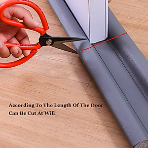 Door Draft Stopper Under Twin Door Draft Blocker Insulator Door Sweep Weather Stripping Window Breeze Blocker Adjustable Door Sweeps 37inch Grey