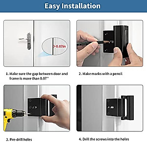 Yomisga Home Security Door Lock Reinforcement Safety Latch Extra Front Doors Security Devices Withstand 800 lbs, Anti Door Kick in Security Protector for Door Inside, Child Proof Aluminum Door Locks