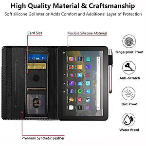 FVAENDHIO Case for Amazon Kindle Fire HD 8 & Fire HD 8 Plus Tablet (12th/10th Generation, 2022/2020 Release) - Premium PU Leather Cover with Auto Sleep Wake, You are My Sunshine, Sunflower