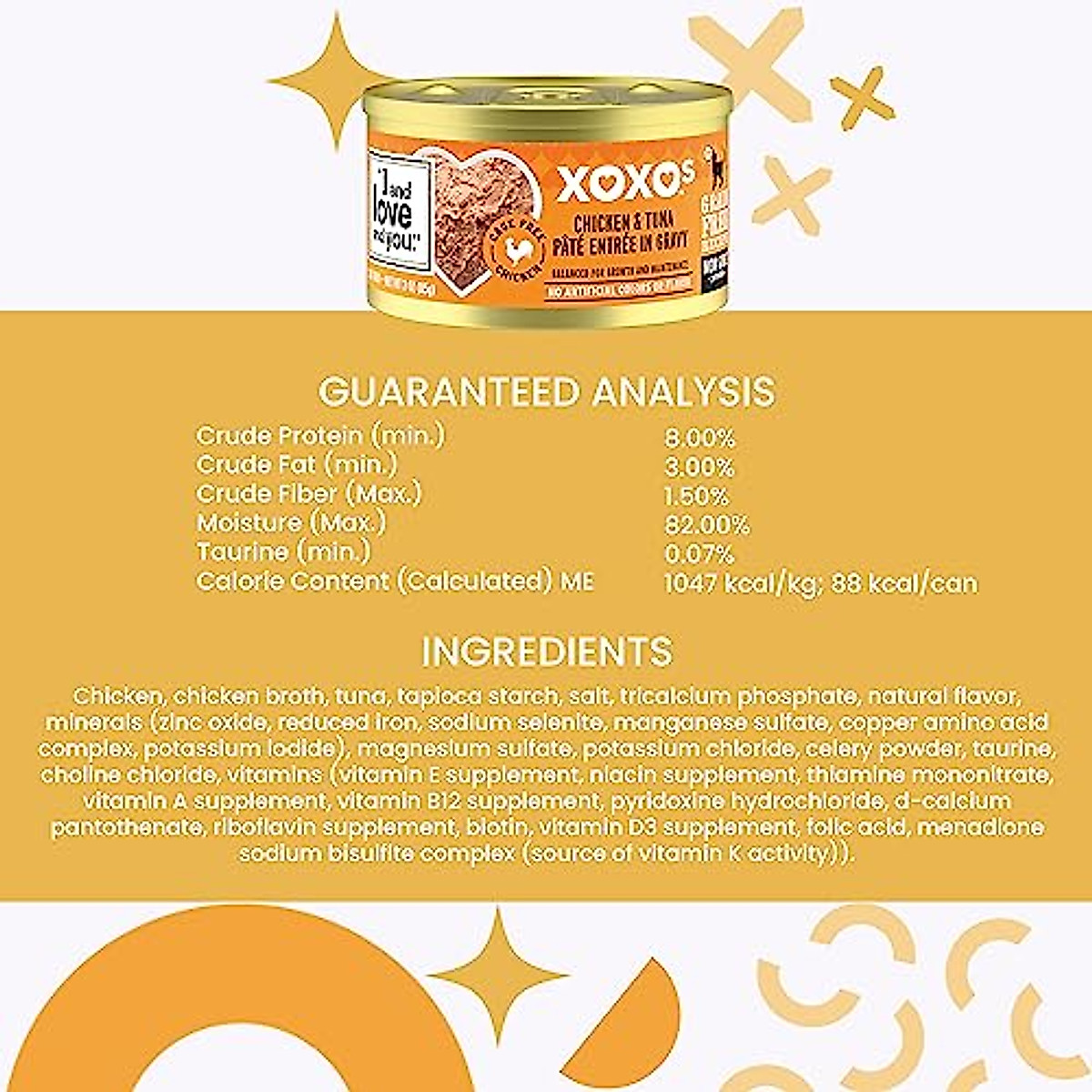 I AND LOVE AND YOU" XOXOs Canned Wet Cat Food, Whitefish and Tuna/Salmon and Tuna Pate, Grain Free, Real Meat, No Fillers, 3 oz Cans, Pack of 12 Cans