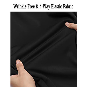 COOFANDY Casual Dress for Men Short Sleeve Button Up Summer Beach Shirts Wrinkle Free Black