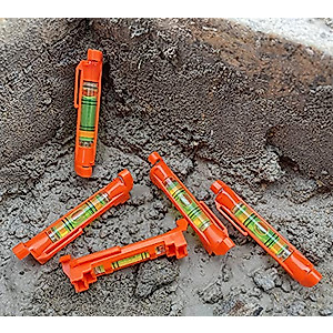 5Pcs Hanging Line Level String levels Tools Used for Layout Brick Working, Site lining, Flooring Decking, Ground, Shed Base, Backyard, Fence, Pier Drainage Slopes Etc. (Red, Set B)
