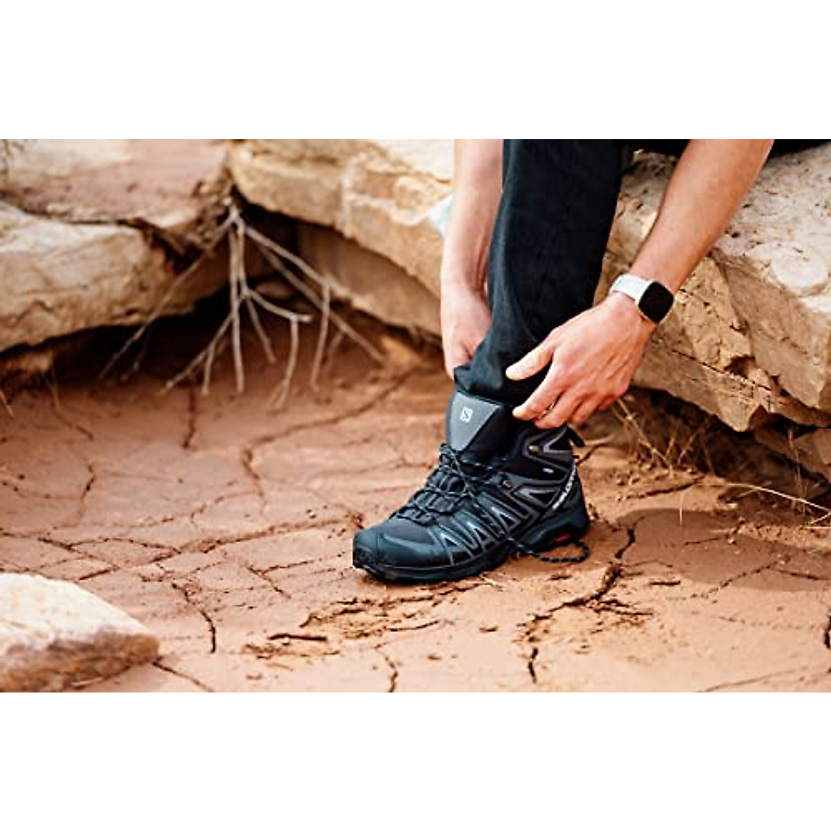 Salomon Men's X Ultra Pioneer Climasalomon Waterproof Climbing Shoe, Black/Magnet/Monument, 12