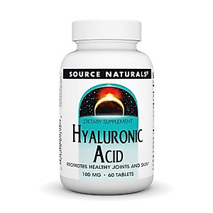 Source Naturals Hyaluronic Acid, Promotes Healthy Joints and Skin*, 100mg - 60 Tablets